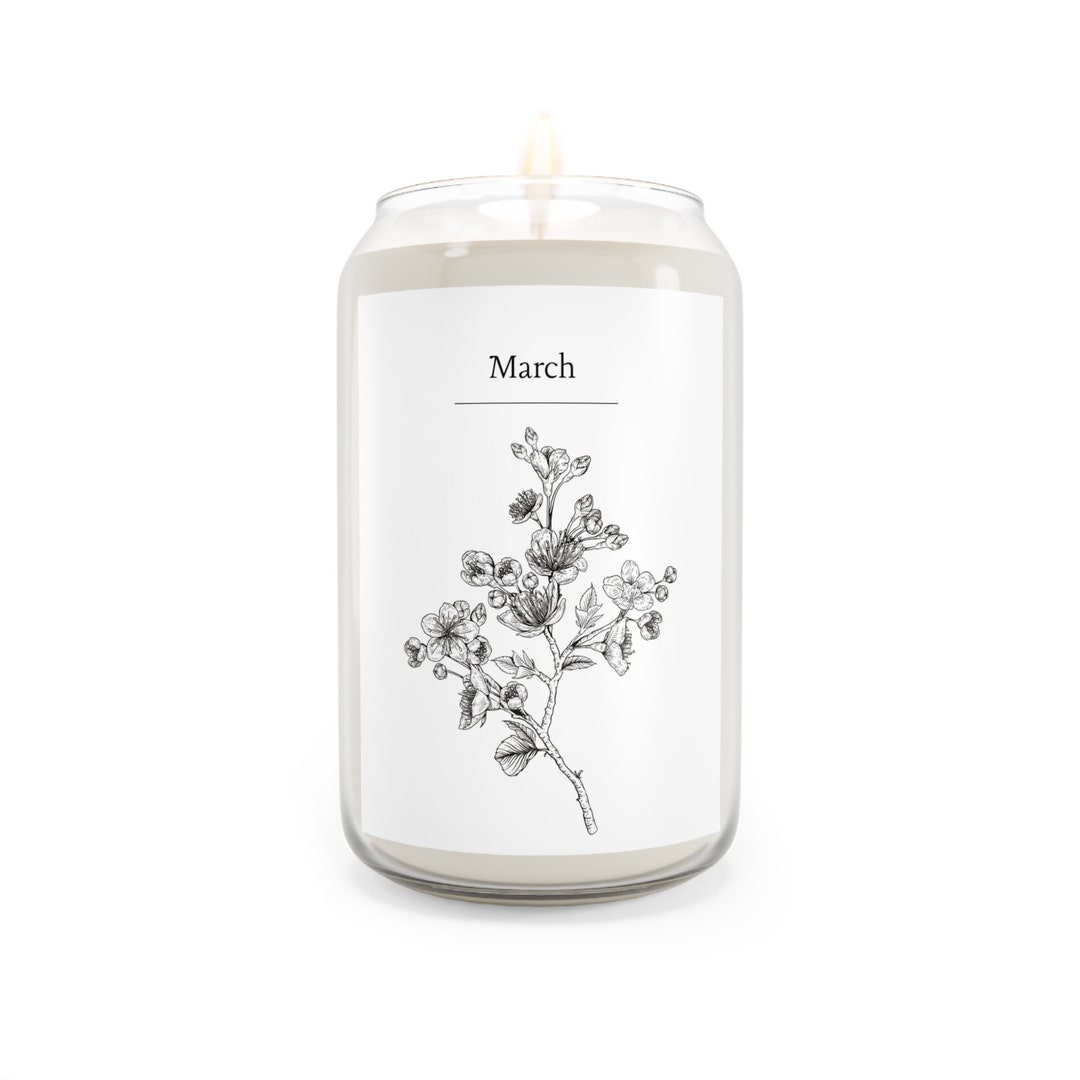 March Candle Cherry Blossom Birth Flower 13oz. - Etsy