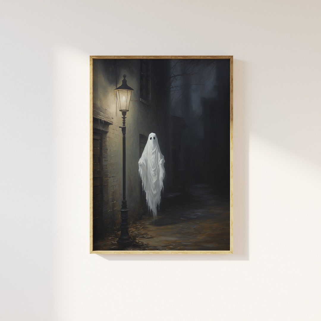 Victorian Ghost Under Street Lamp Art Print | Nostalgia, Dark Academia ...