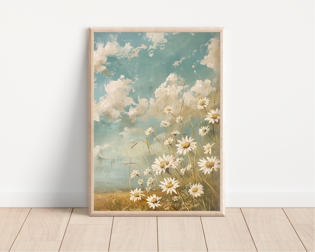 Daisy Flowers in Meadow PRINTABLE Digital Print | Farmhouse Spring ...
