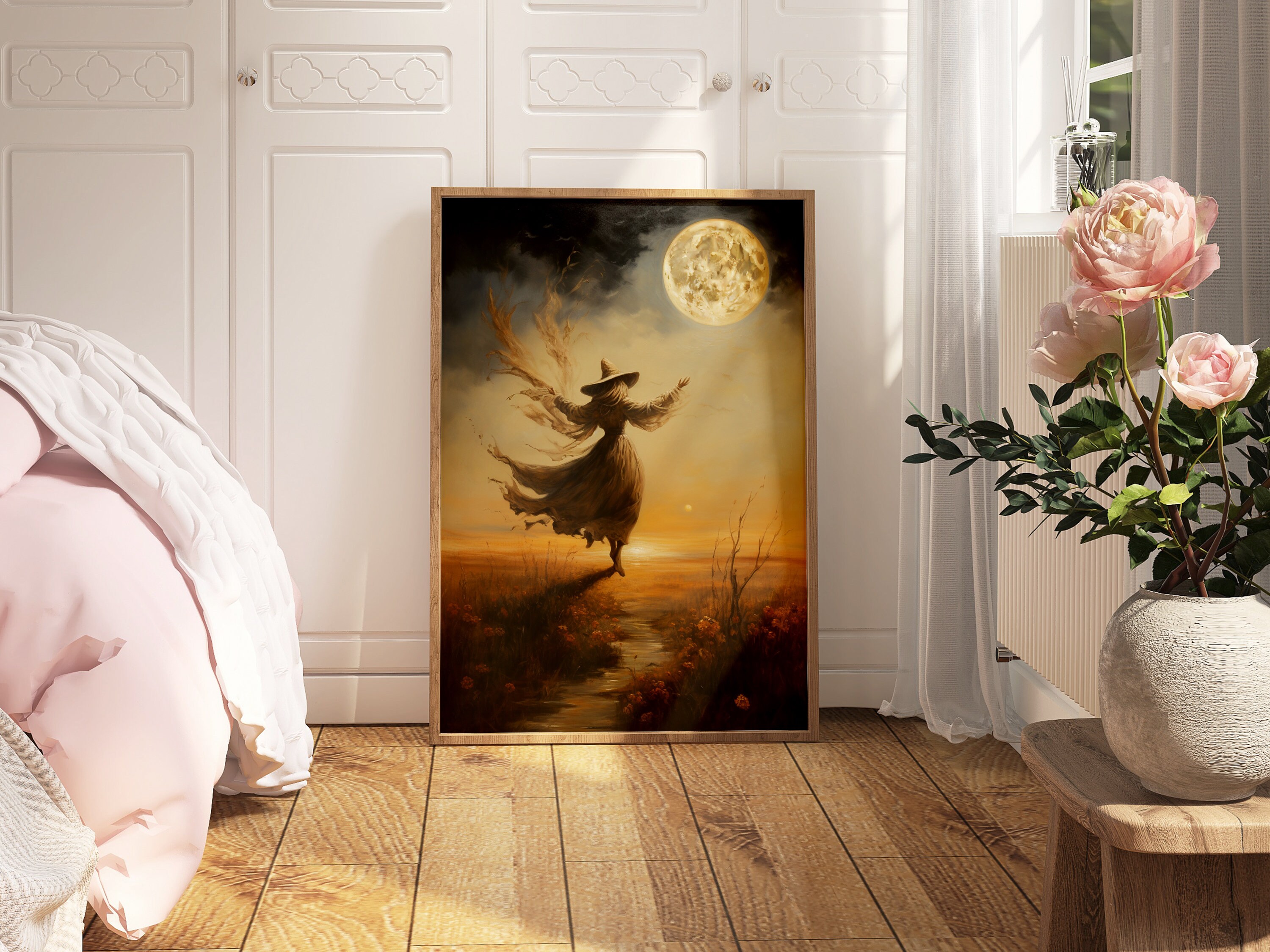 Witch Beneath the Full Moon Art Print Magical, Mystical Witch ...