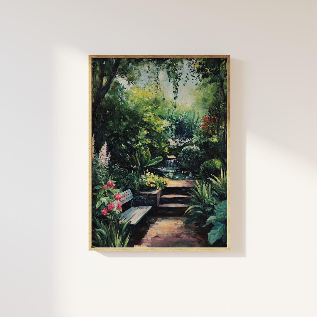 English Cottage Garden Art Print | Timeless Classic Countryside Garden ...
