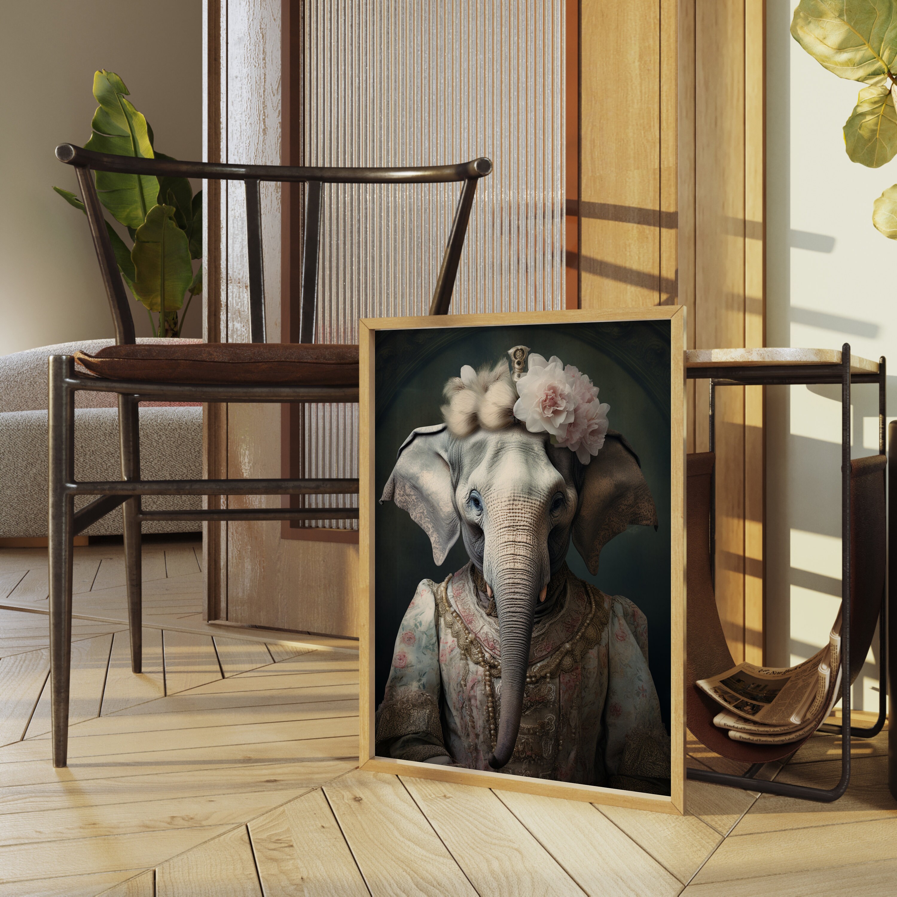 Elephant Renaissance Animal Portrait Art Print Oil Painting - Etsy