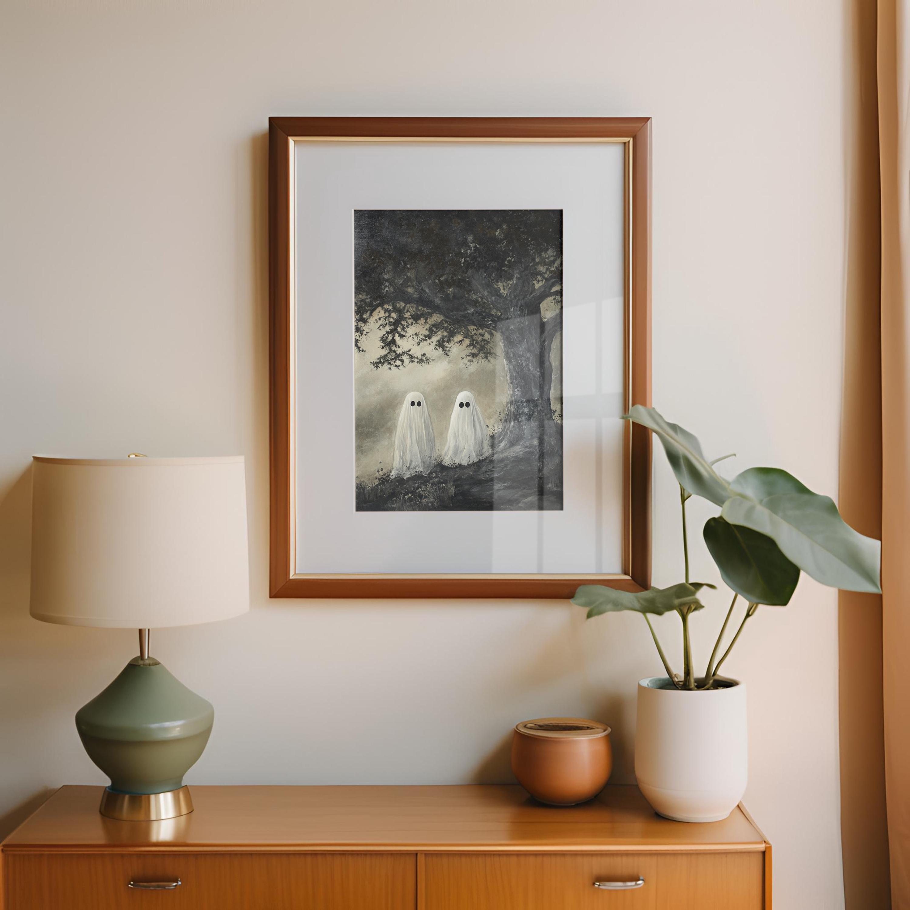 Ghosts Under Oak Tree Art Print | Moody Dark Academia, Haunted Forest ...