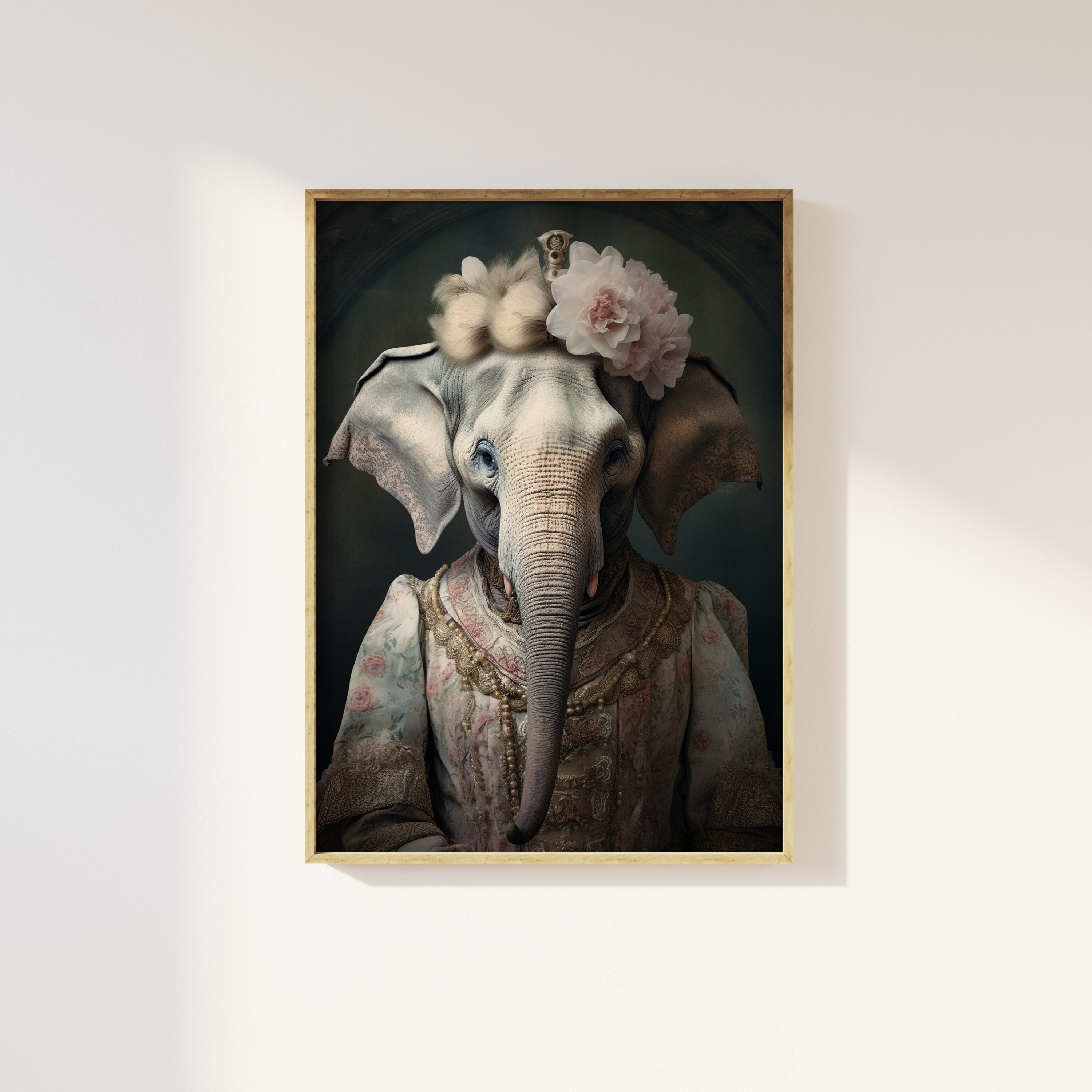 Elephant Renaissance Animal Portrait Art Print Oil Painting - Etsy
