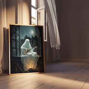 Ghost Playing Guitar Under the Moon Art Print | Nostalgia, Dark ...