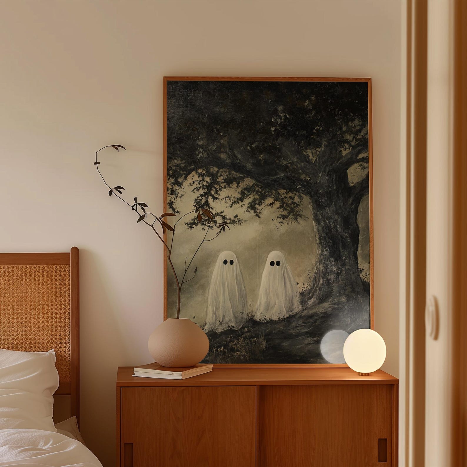 Ghosts Under Oak Tree Art Print | Moody Dark Academia, Haunted Forest ...