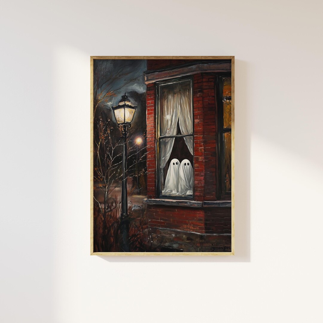 Romantic Ghost Couple in the Window Art Print | Romance Ghosts, Dark ...