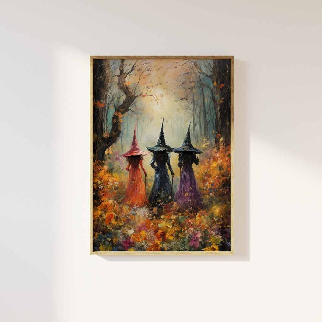 Beautiful Witches Coven Amongst the Wildflowers Art Print | Ethereal ...