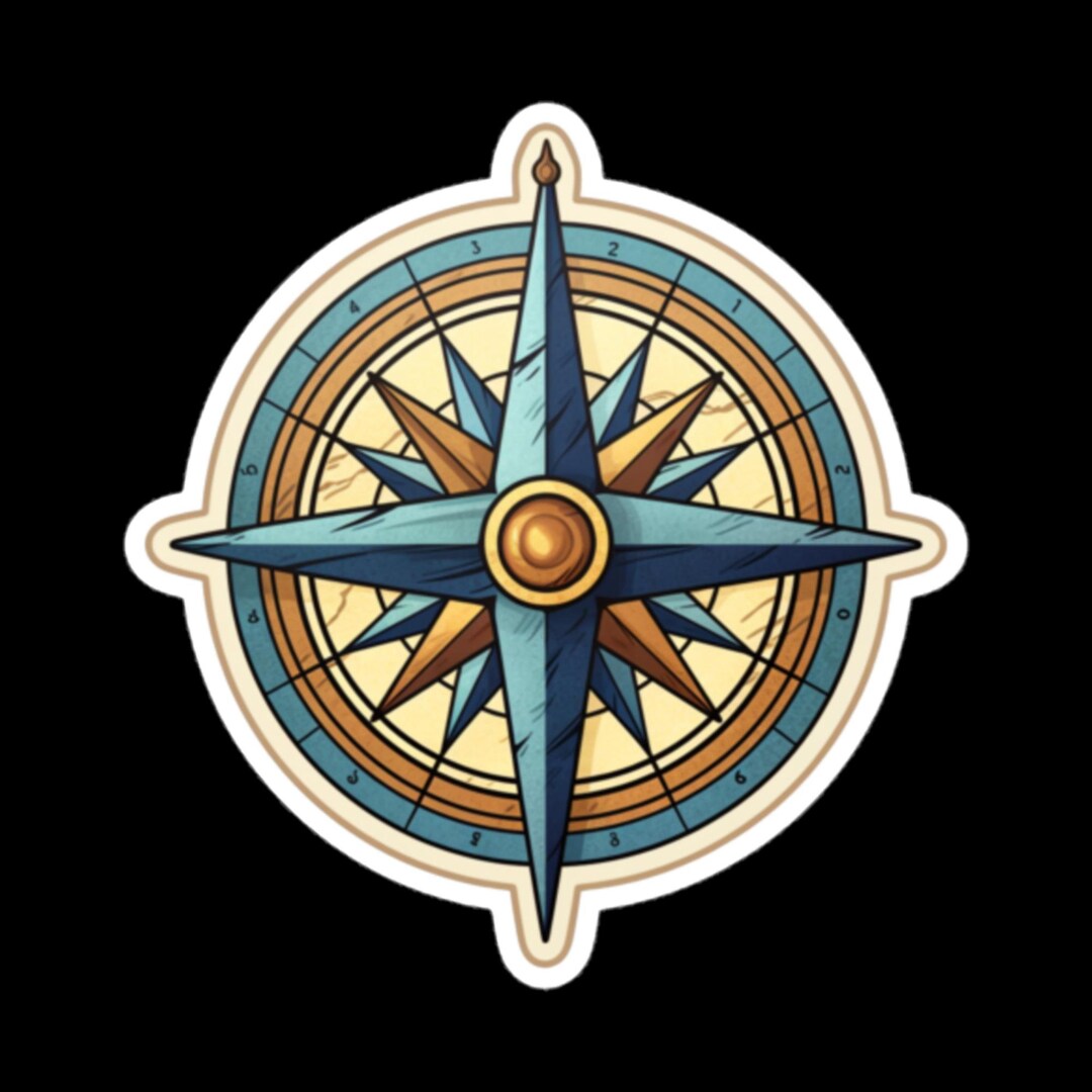 Bubble-free Stickers | Compass Rose Sticker | Travel Vinyl Decal ...