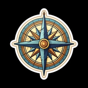 Bubble-free Stickers | Compass Rose Sticker | Travel Vinyl Decal ...