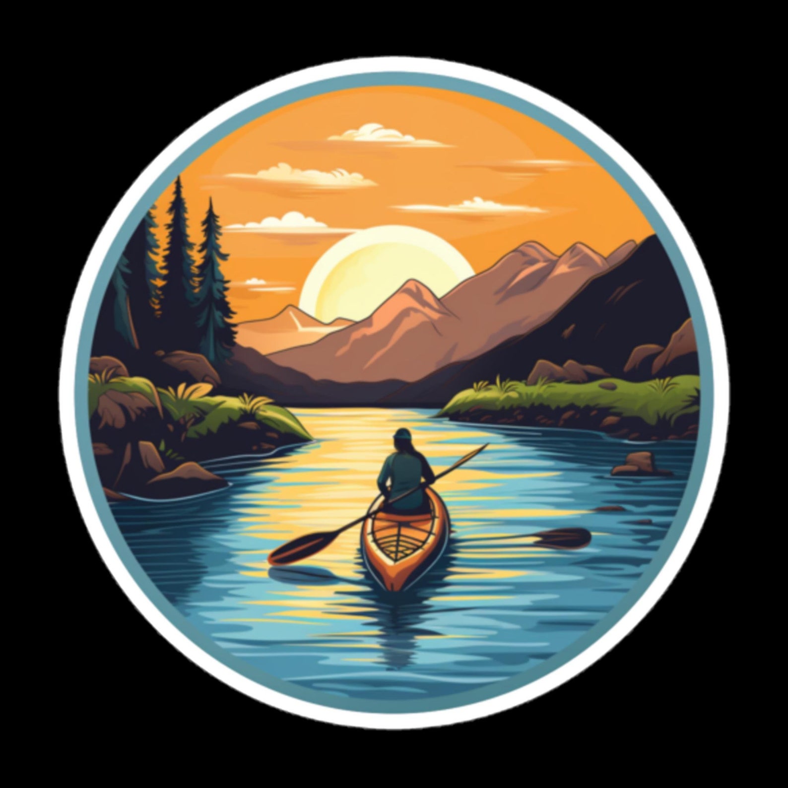 Bubble-free Stickers | Kayak Vinyl Sticker| Coastal Haze Sticker ...