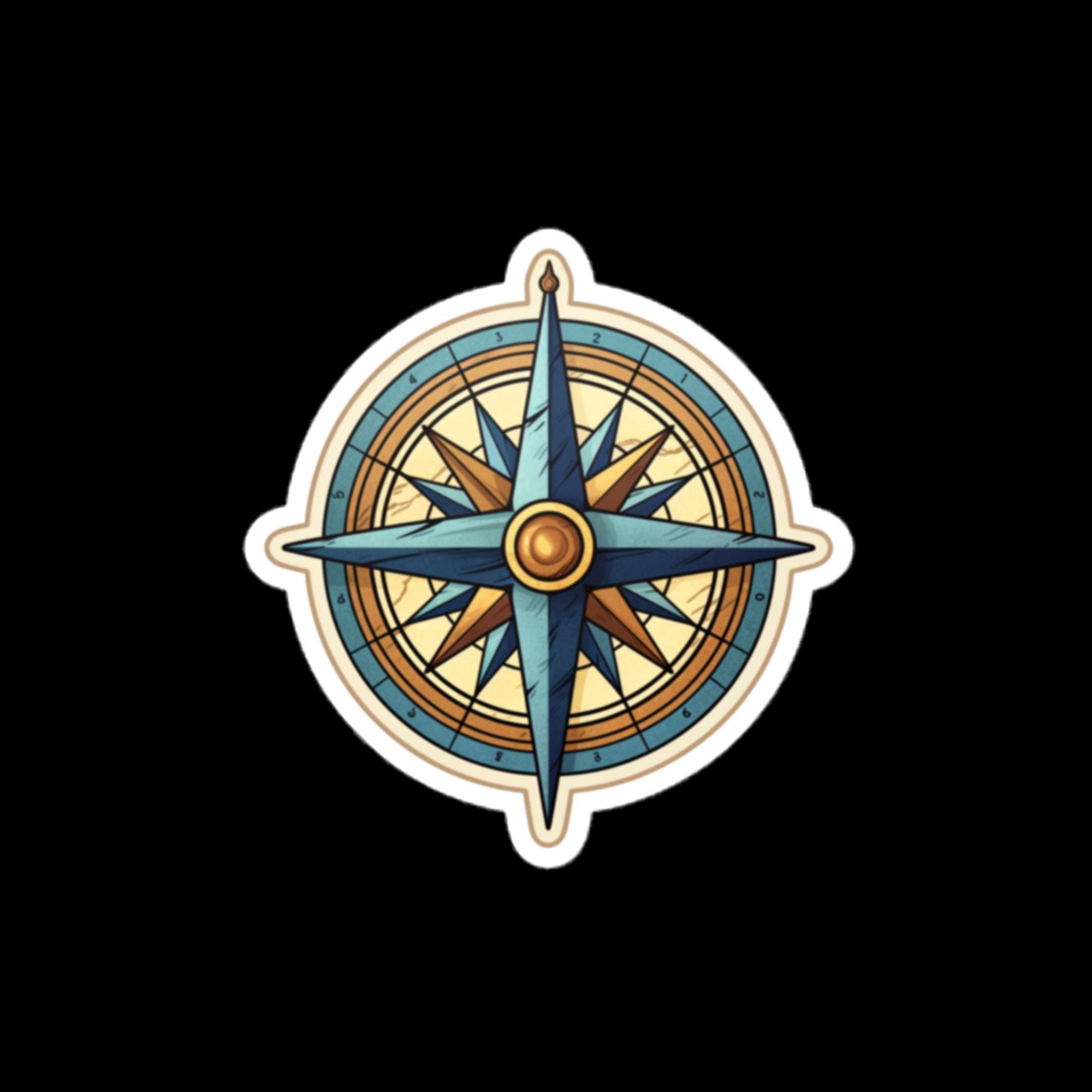Bubble-free Stickers | Compass Rose Sticker | Travel Vinyl Decal ...
