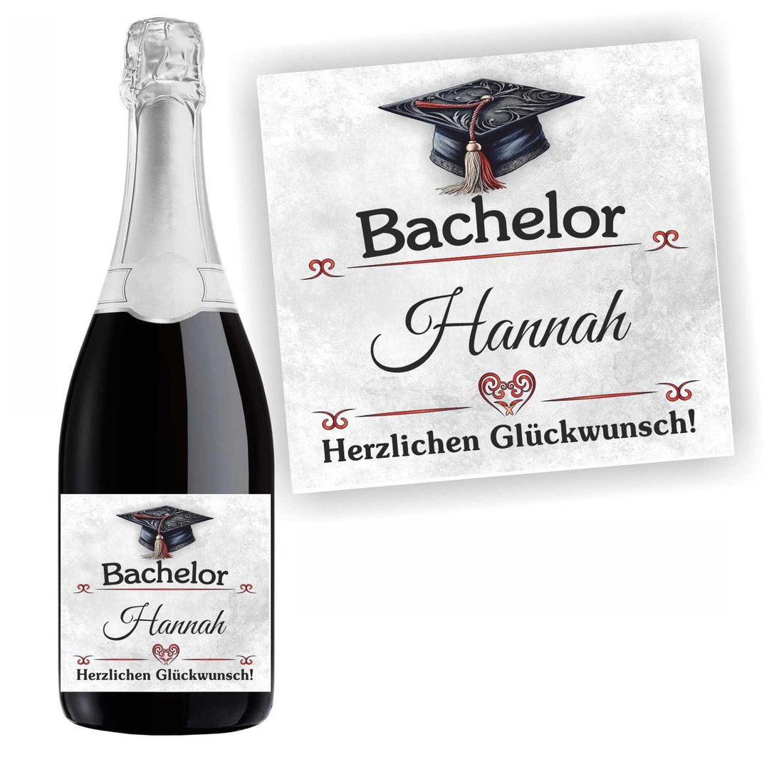 Champagne Bottle Sticker, Bachelor, Bottle Label, Self-adhesive, Glossy ...