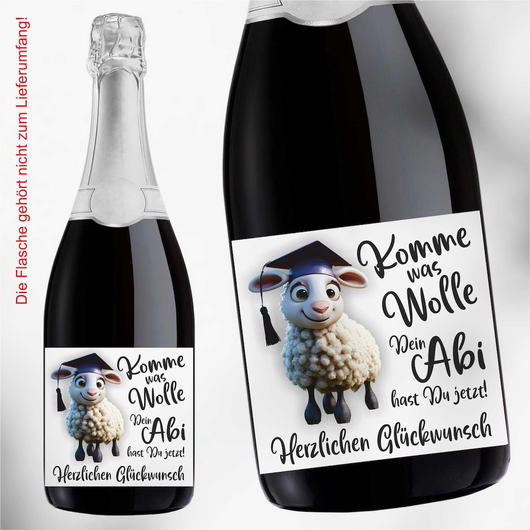 Sticker Champagne Bottle, Abitur 2025, Abi, Bottle Label, Self-adhesive ...