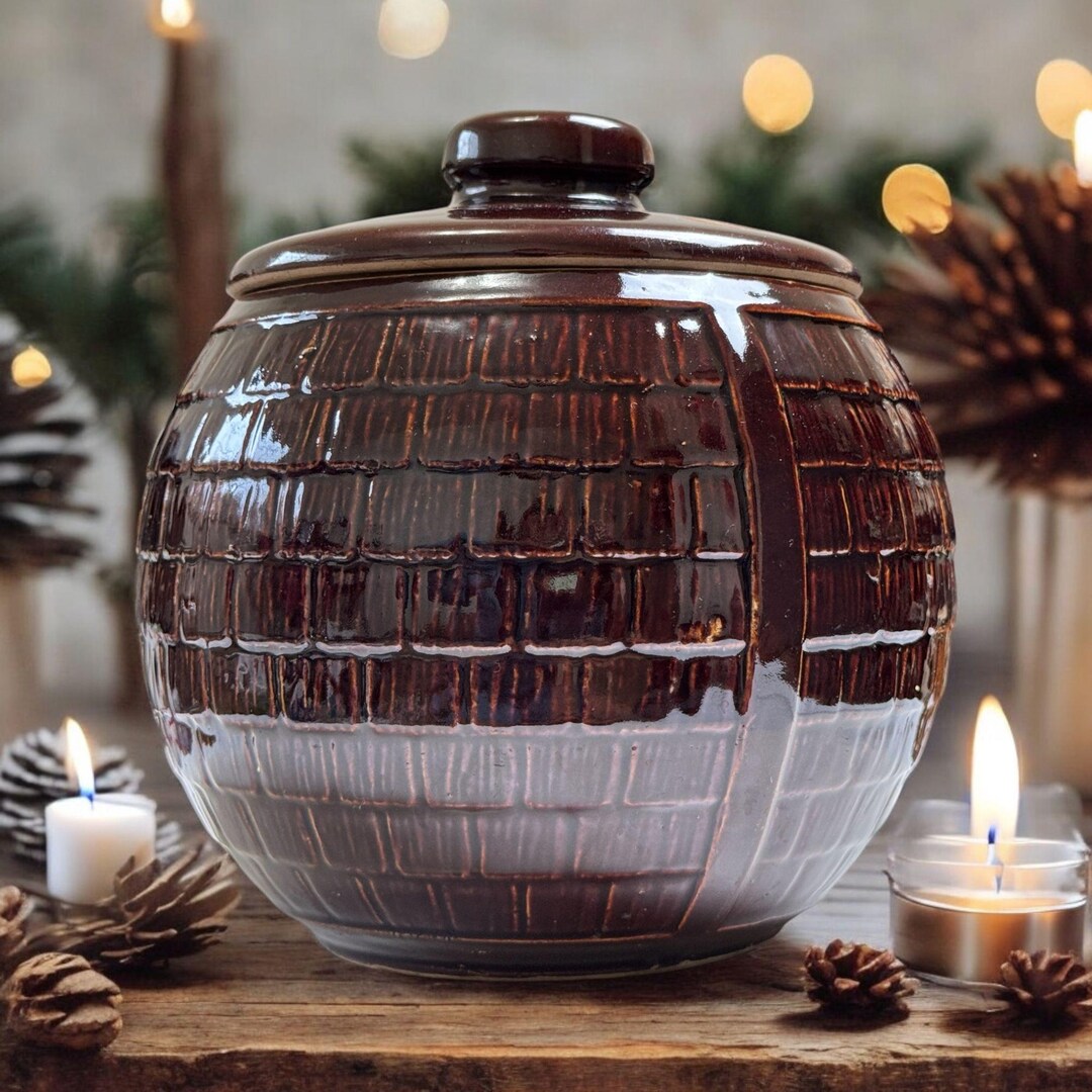 Vintage Mccoy Honeycomb Basket Weave Shingle Round Cookie Jar 8.5" Tall - Etsy
