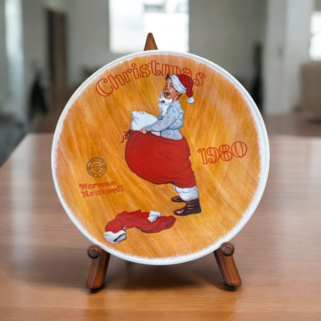 1980 Scotty Plays Santa Norman Rockwell Collector Plates - Etsy