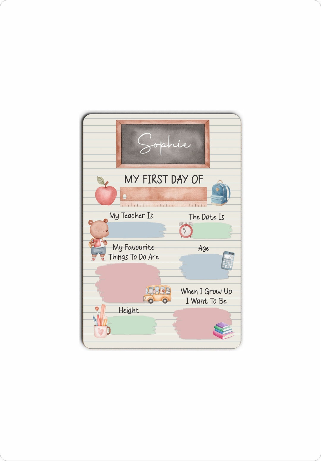 Personalised School Journey Sign - First Day of School Sign - First Day ...