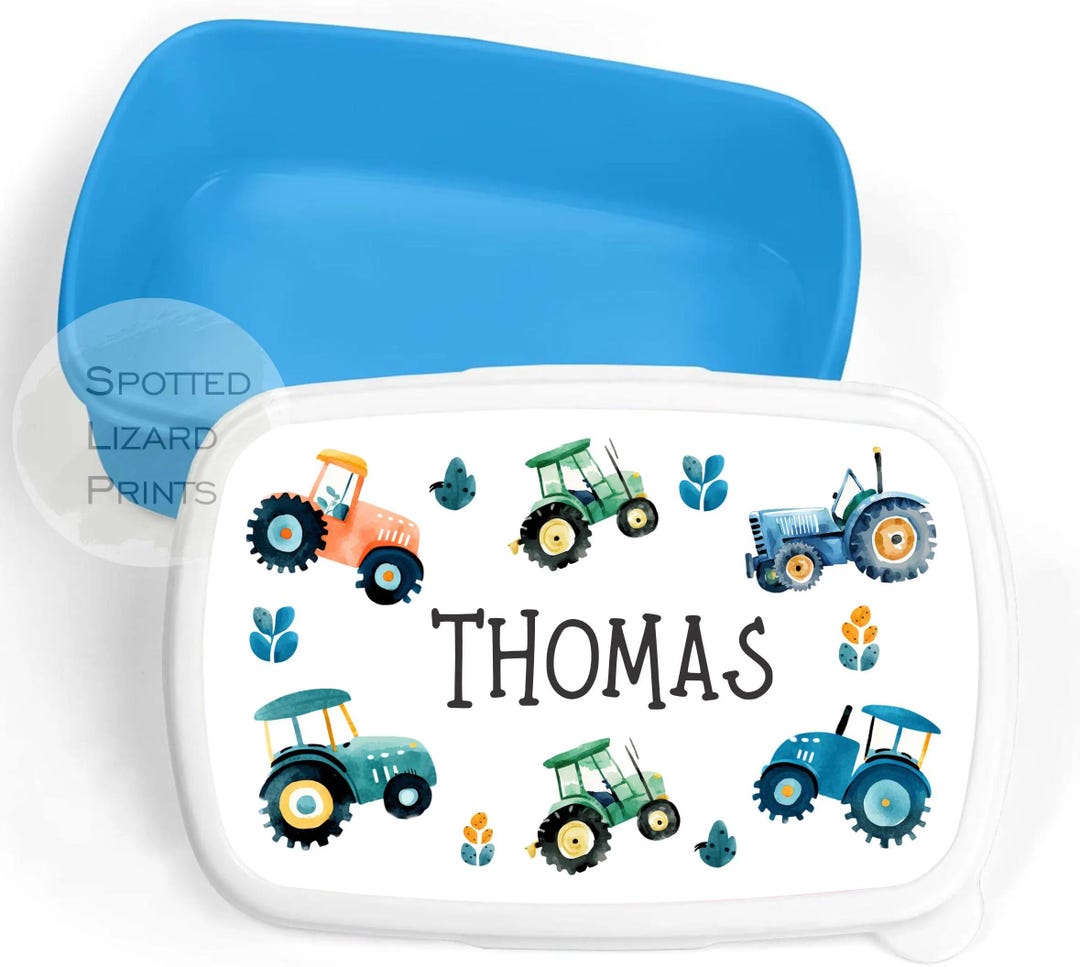 Personalised Lunch Box - Kids Snack Box - Girls Lunch Box - Tractor ...
