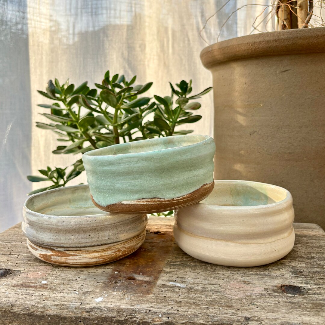 Handmade Green Speckle Drip Bowls - Etsy
