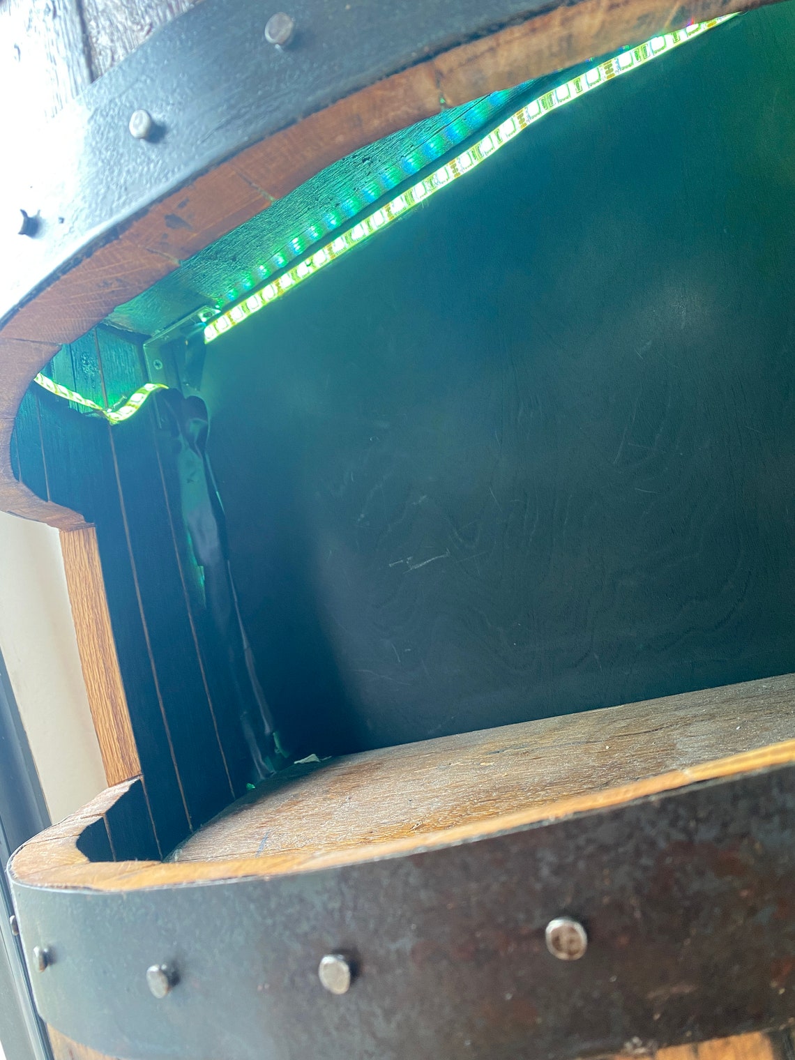 Custom Hand Built Whiskey Barrel Light up Bar - Etsy