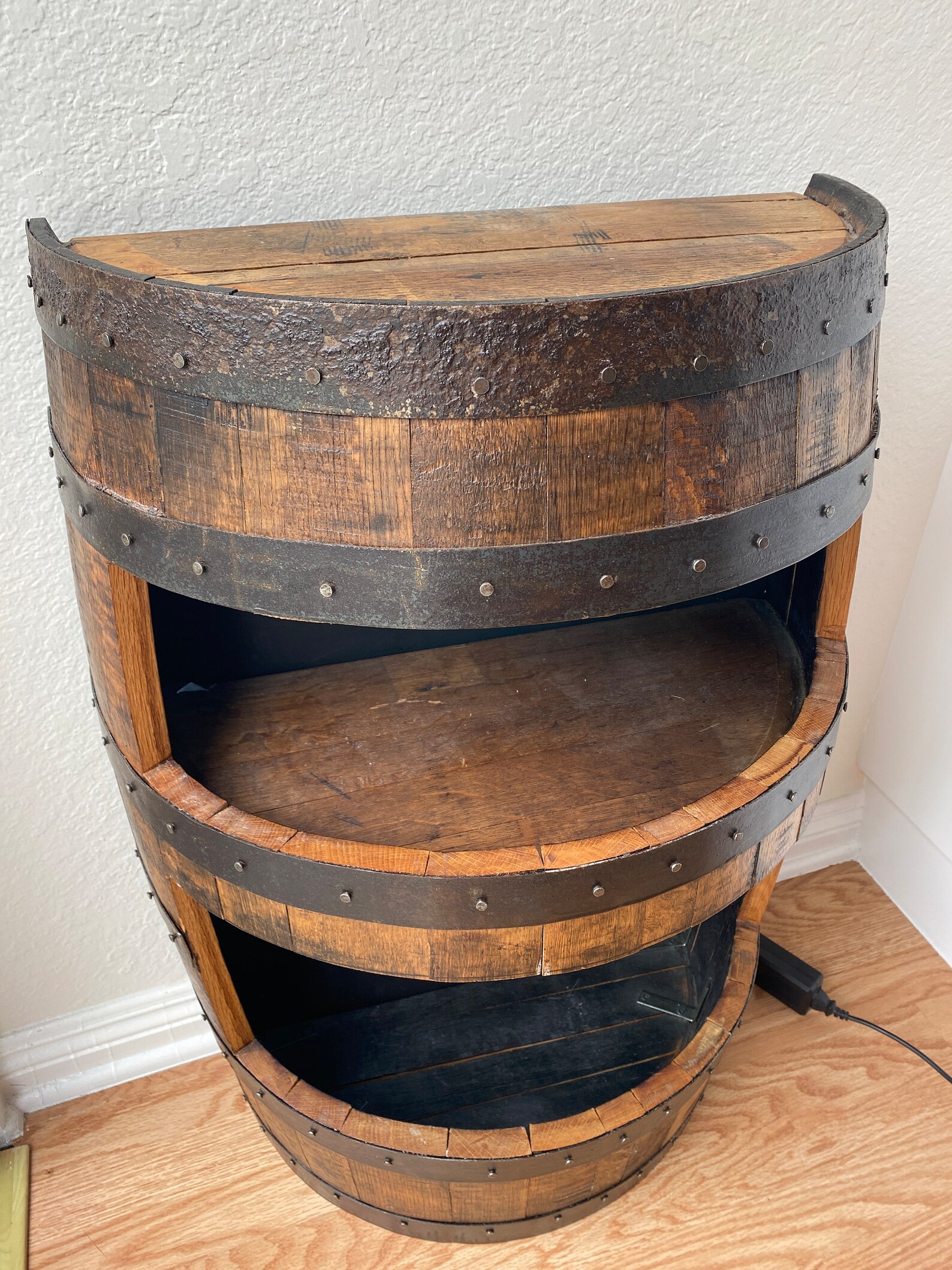 Custom Hand Built Whiskey Barrel Light up Bar - Etsy