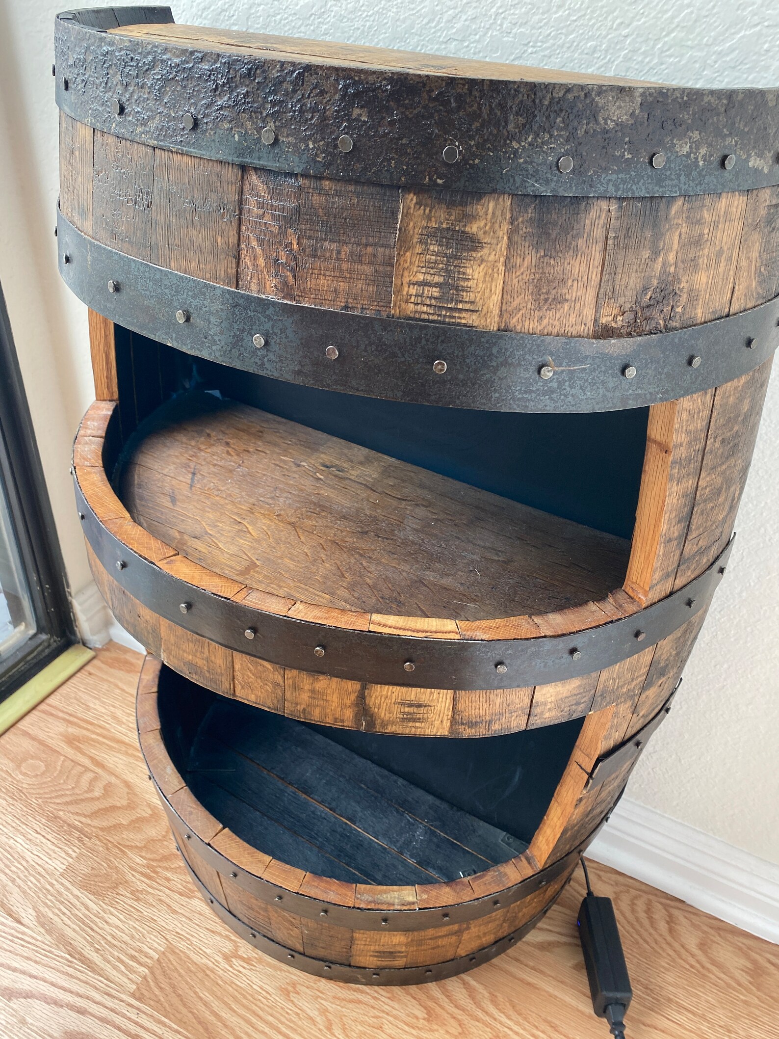 Custom Hand Built Whiskey Barrel Light up Bar - Etsy