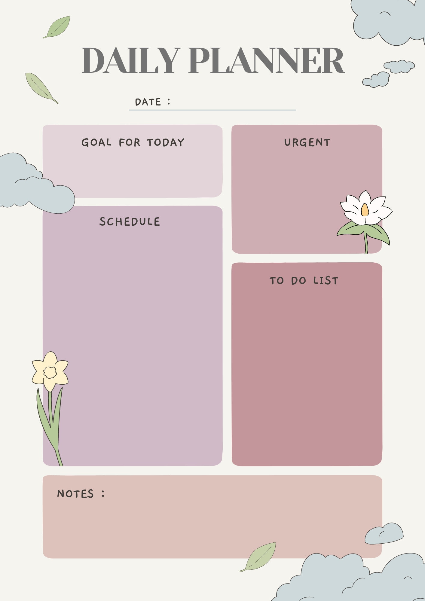 Daily Planner Printable, Pastel Color Planner, Printable Planner ...
