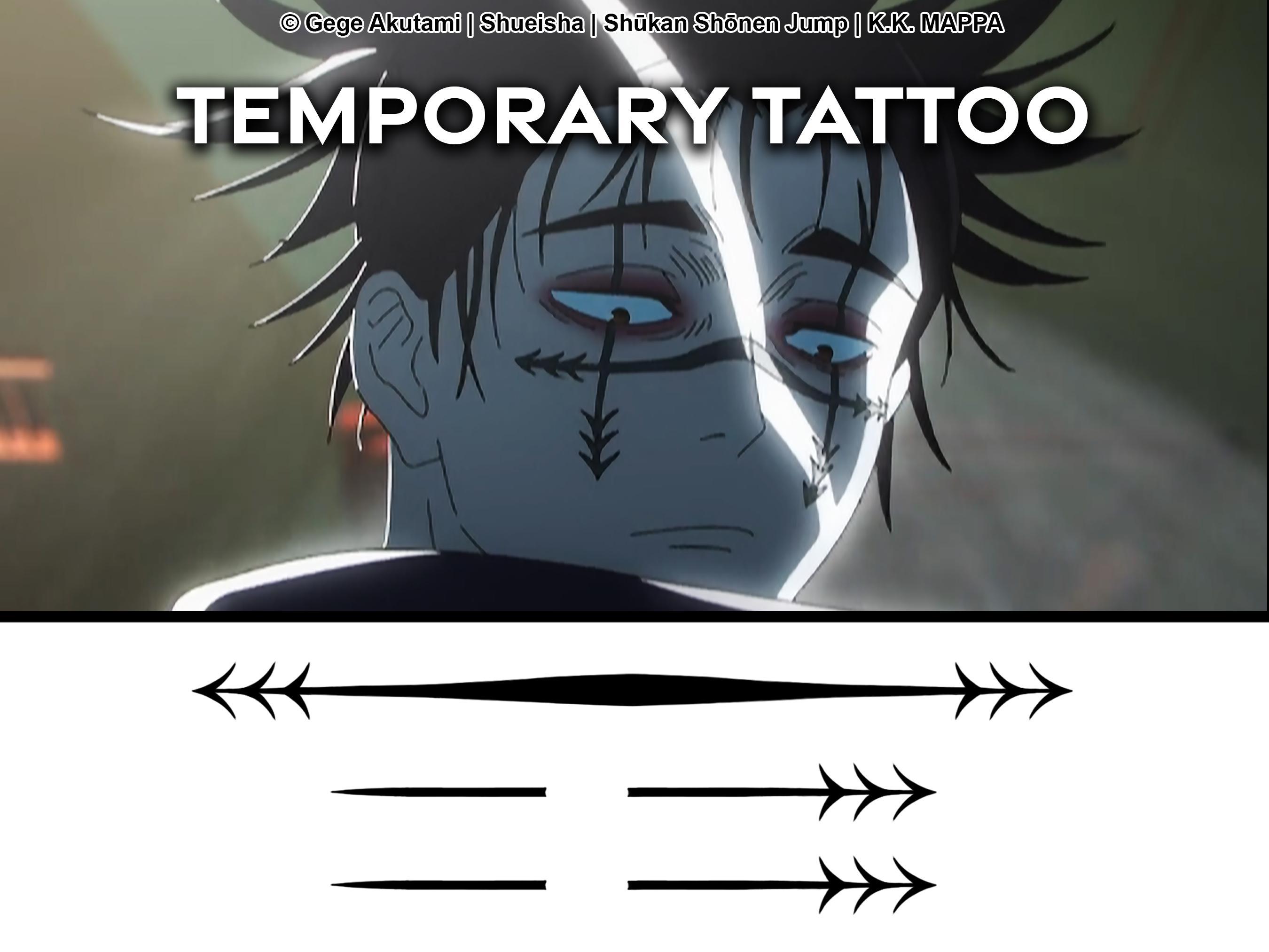Choso JUJUTSU KAISEN Tattoo Blood Manipulation Face Tattoo Temporary ...