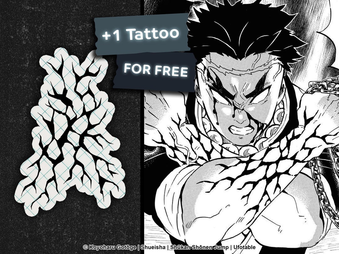 Gyomei Himejima Tattoo DEMON SLAYER | Demon Mark Tattoo | Stone Hashira ...