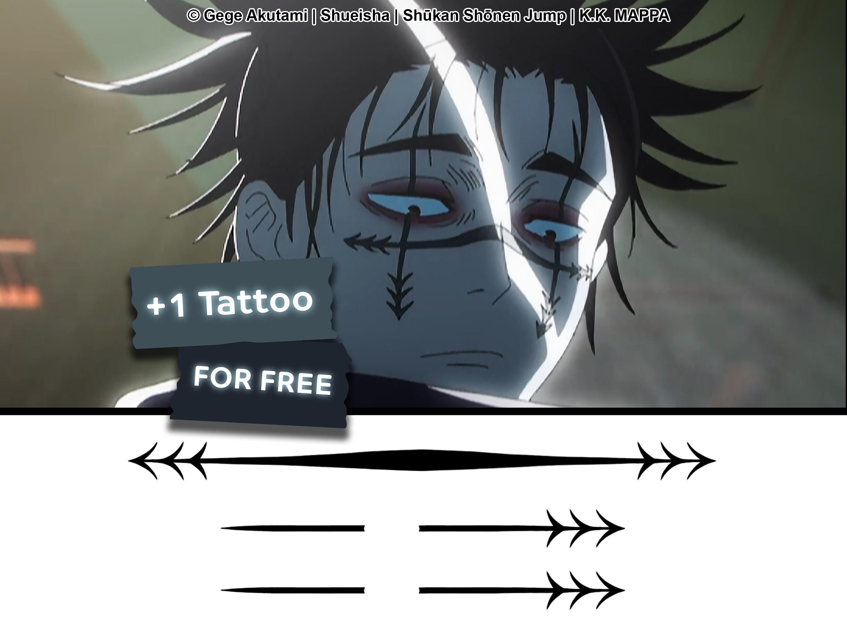 Choso Tattoo JUJUTSU KAISEN Blood Manipulation | Face Tattoo ...