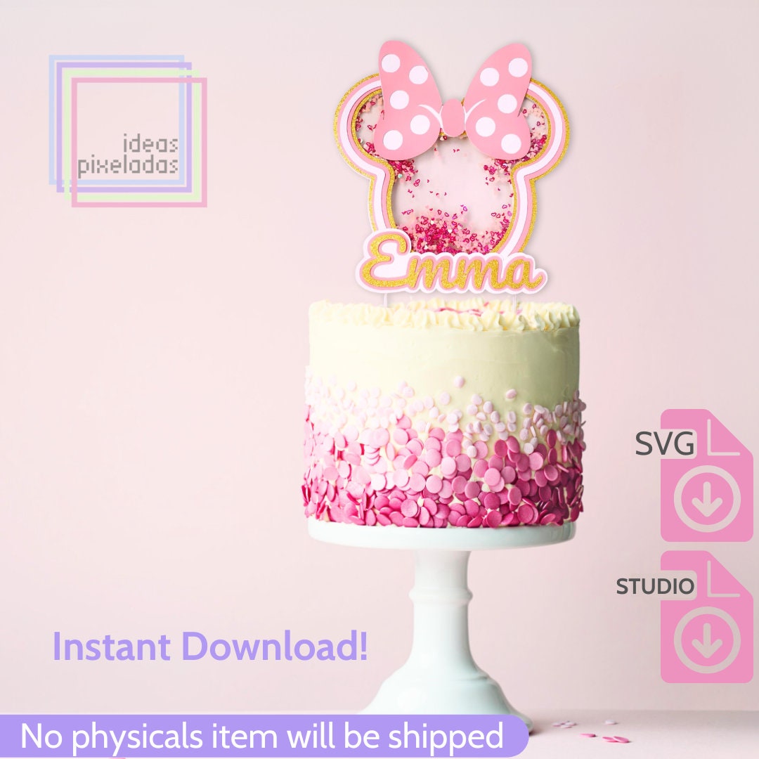 Minnie Mouse Cake Topper SVG Template: Shaker Style (digital Download ...