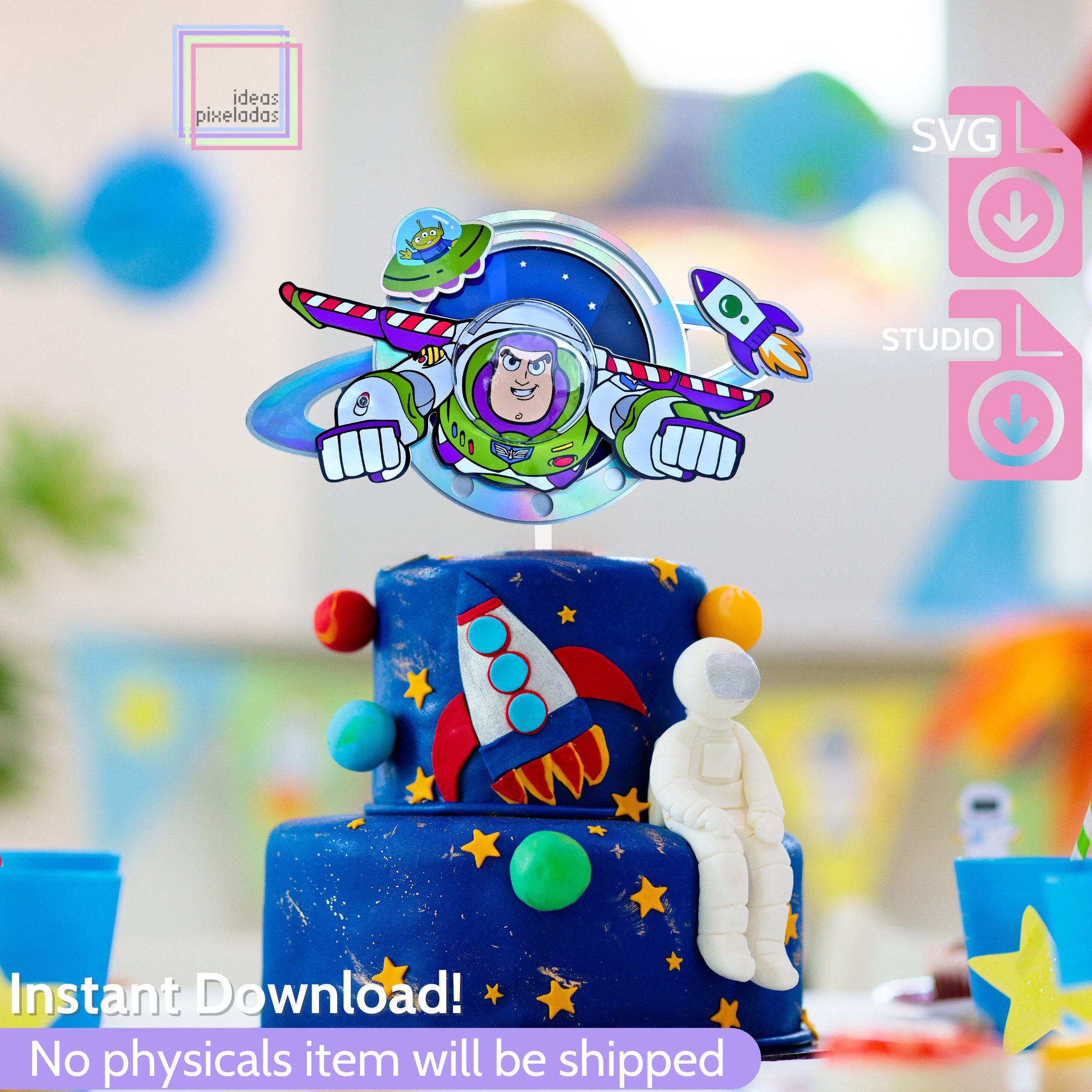 Buzz Cake Topper Svg, Digital Buzz Cake Topper, SVG and Studio. Instant ...