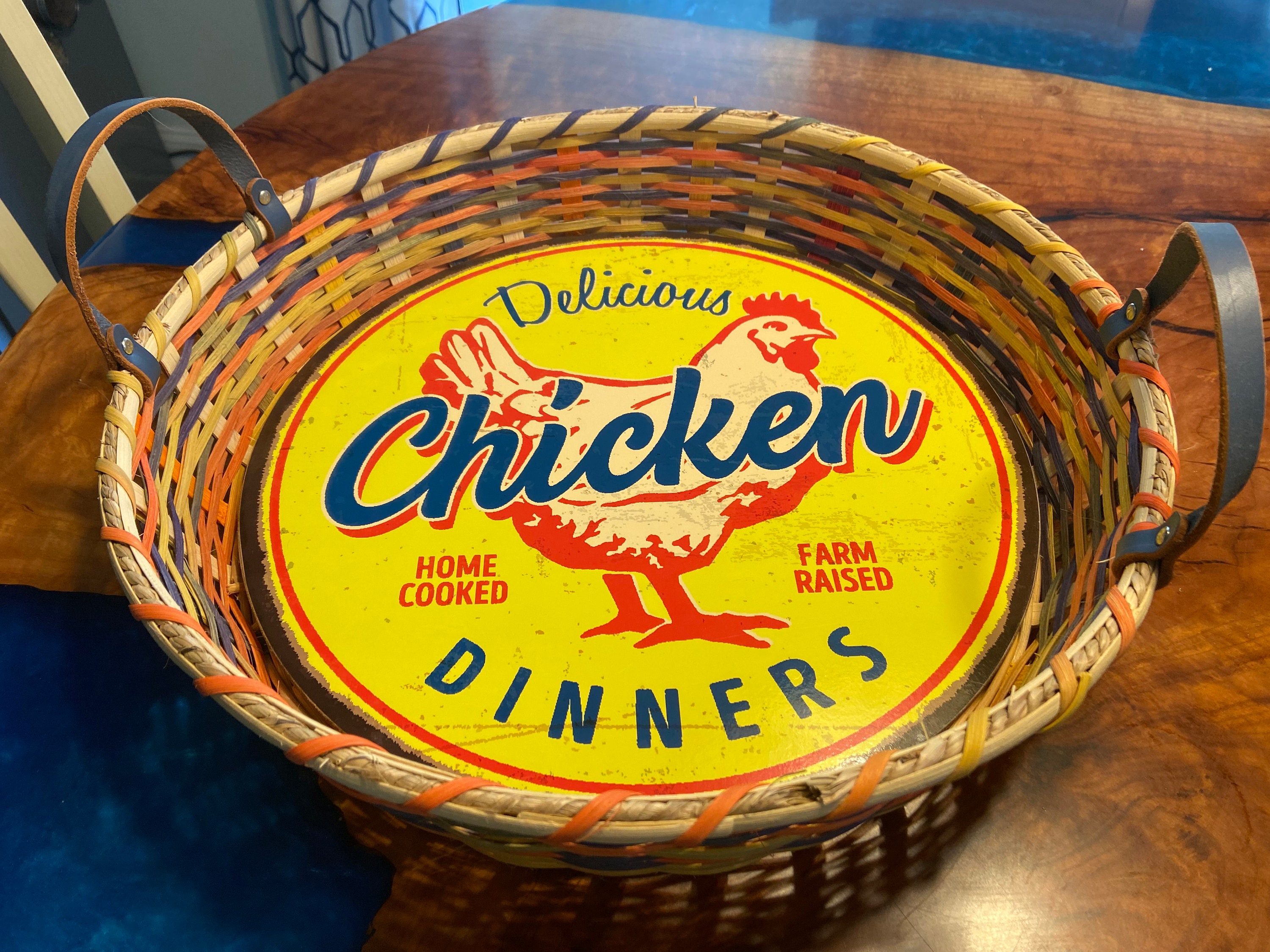 Multicolor Round Tray Basket - Custom Colors Available - Etsy