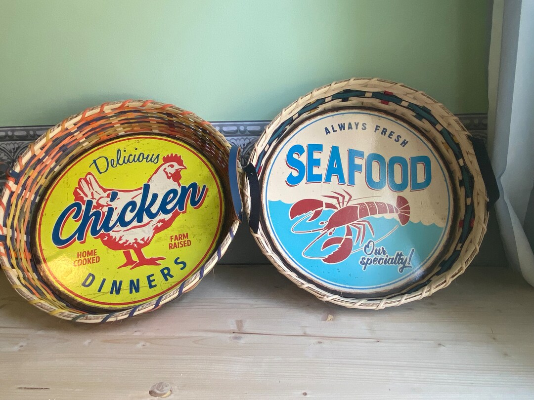 Multicolor Round Tray Basket - Custom Colors Available - Etsy