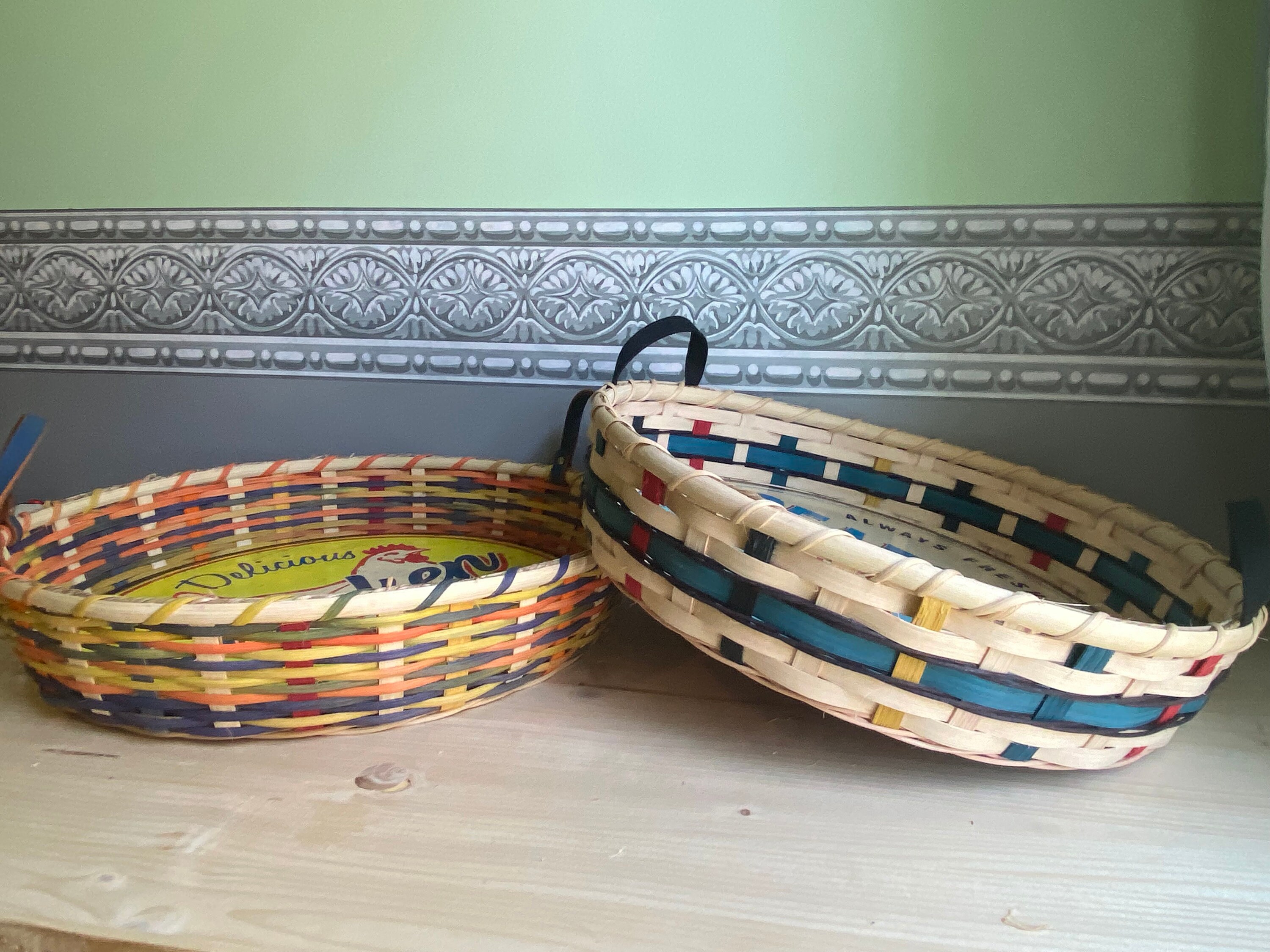 Multicolor Round Tray Basket - Custom Colors Available - Etsy
