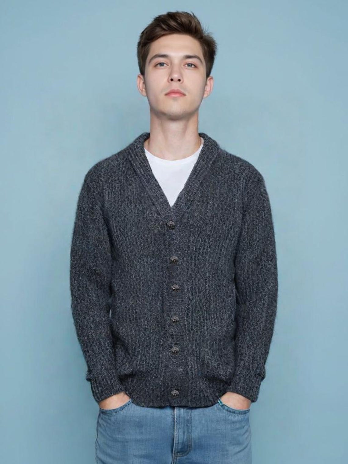Man Cardigan Knitting Pattern | Men's Knitting Cardigan Pattern | Hunky ...