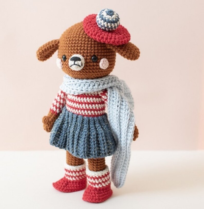 Madeleine Dog Amigurumi Pattern | Knitted Animal Pattern Dog Crochet ...