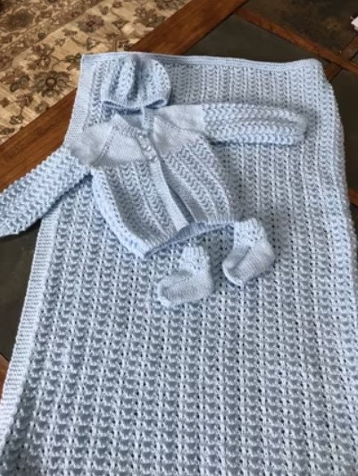 Easy Knit Baby Set Pattern: Cardigan, Hat, Booties (PDF Download) - Etsy