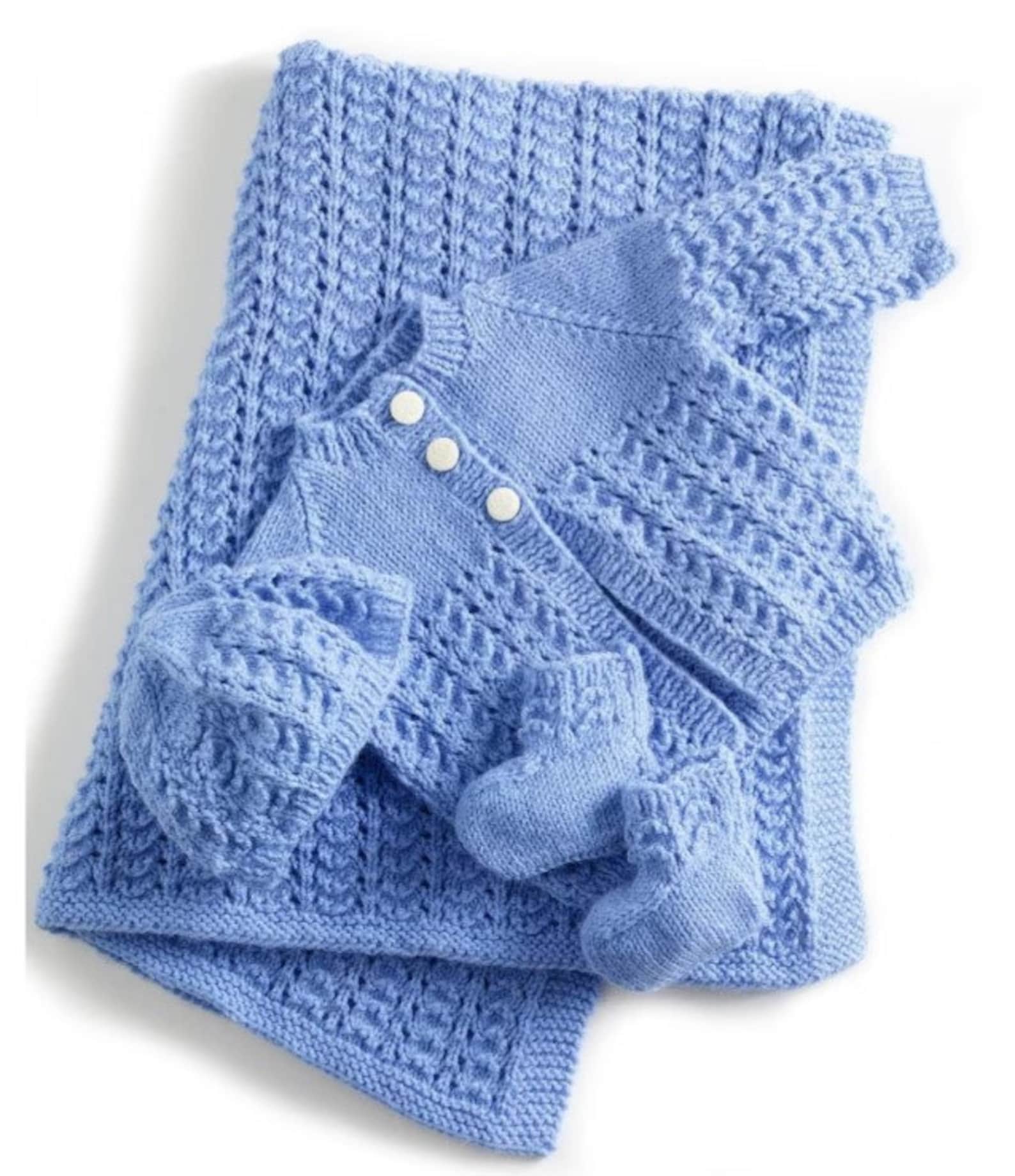 Baby Knitting Pattern PDF -matinee Coat/jacket, Mitts, Bonnet and ...