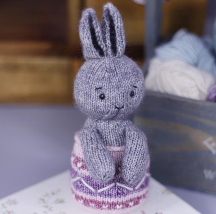Elderberry Bunny Knitting Pattern: Knitted Rabbit in Eggshell (PDF ...