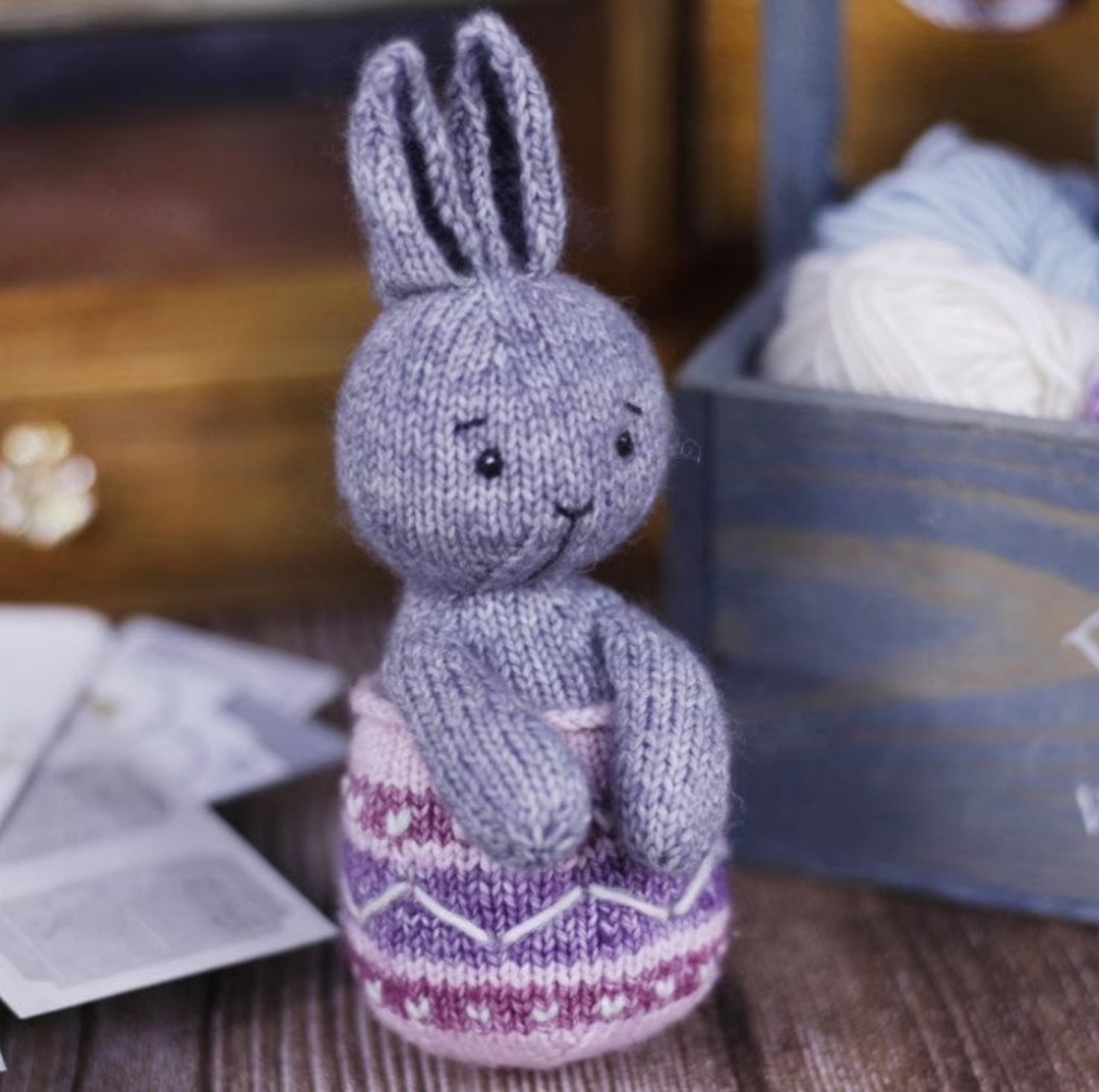 Elderberry Bunny Knitting Pattern: Knitted Rabbit in Eggshell (PDF ...
