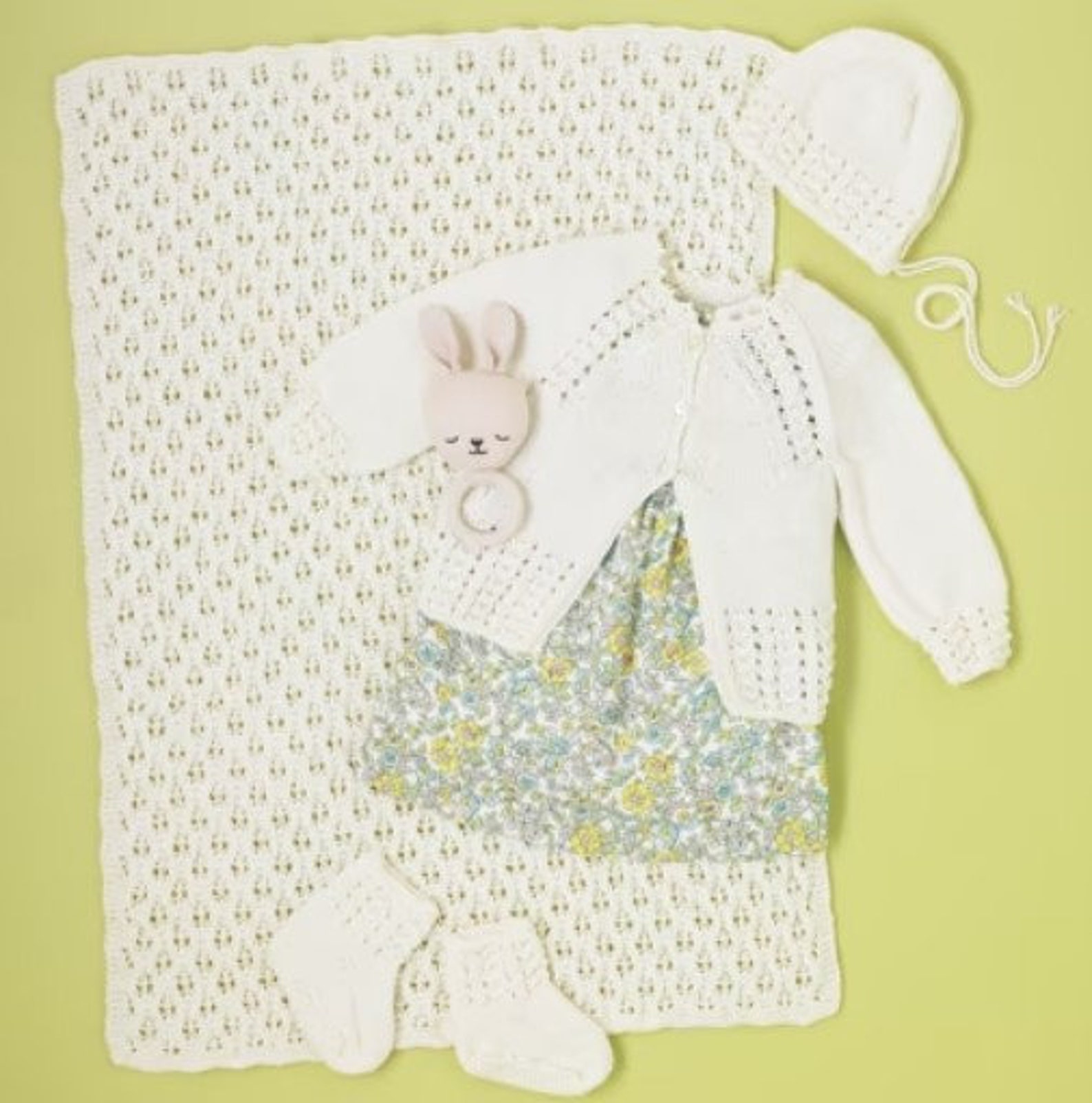 Baby Knitting Pattern PDF matinee Coat/jacket, Mitts, Bonnet and ...