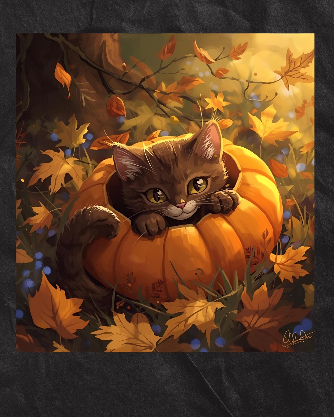 Autumn Wall Art Bundle.halloween Printable Quote :cat Pumpkim Autumn - Etsy