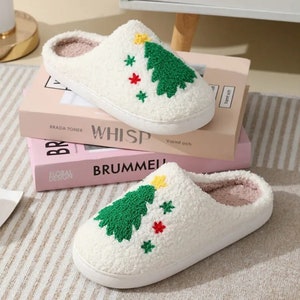 Christmas Tree Slippers, Womens House Shoes - Etsy