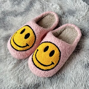 Pastel Smiley Face Slippers, Womens House Shoes - Etsy