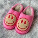 Pastel Smiley Face Slippers, Womens House Shoes - Etsy