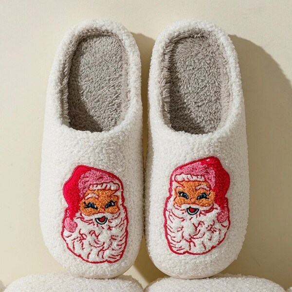 Santa Slippers - Etsy