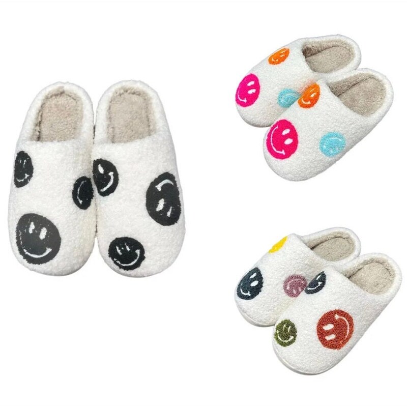 Smiley Face Slippers - Etsy