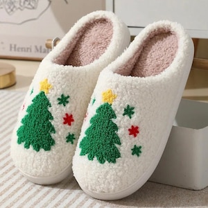 Christmas Tree Slippers, Womens House Shoes - Etsy