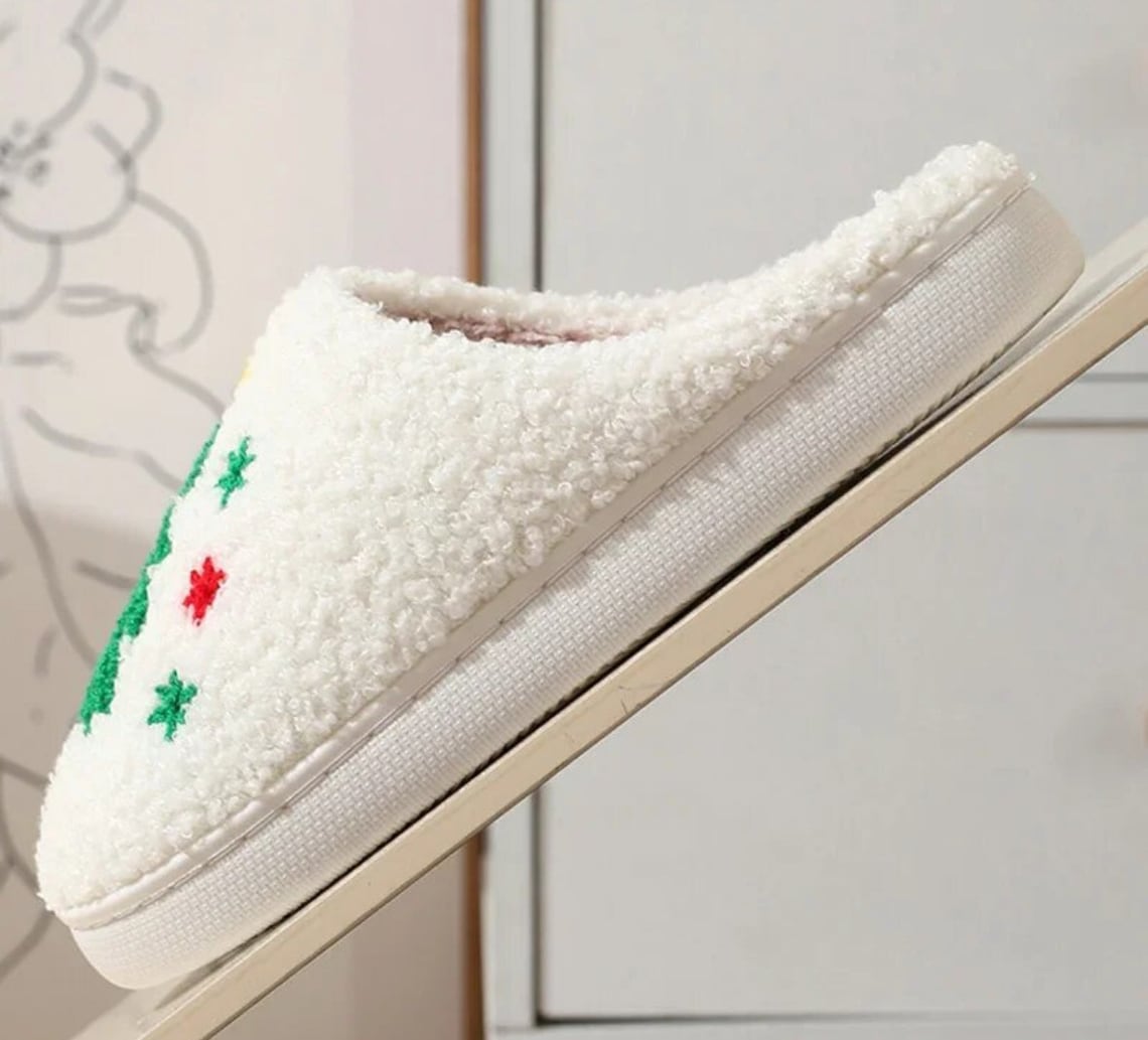 Christmas Tree Slippers, Womens House Shoes - Etsy